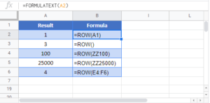 Excel Formula ROW Number - Get the row number of a cell