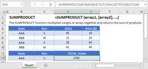 SUMPRODUCT - How Does it Work? Arrays, Criteria - Excel & G Sheets