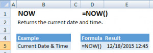 NOW Function In Excel - Get The Current Date & Time