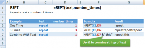 REPT Function Examples in Excel, VBA, & Google Sheets - Automate Excel