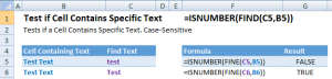 Test if Cell Contains Text with Excel Formulas