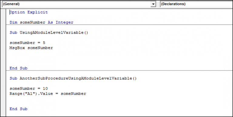 VBA Global Variable - Automate Excel