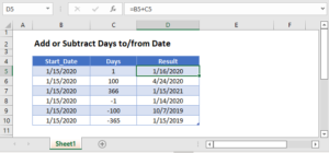 Add or Subtract Days to a Date in Excel & Google Sheets - Automate Excel