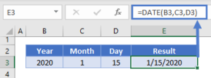 Excel DATE Formula - Create a date