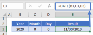 Excel DATE Formula - Create a date