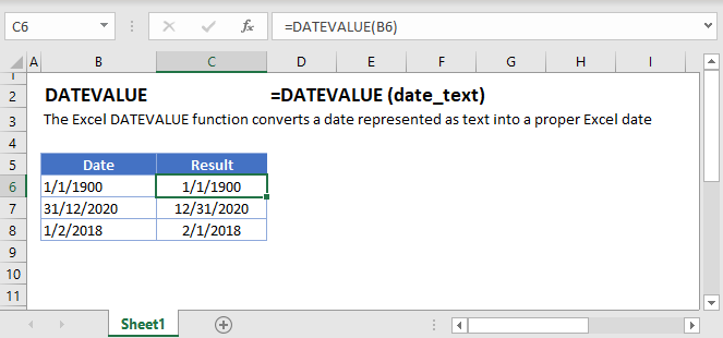 Excel DATEVALUE Function - Convert text to valid date Excel DATEVALUE Function - Convert text to valid date