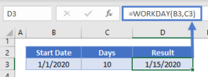 Excel WORKDAY Functions - Add Working (Business) Days