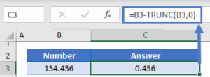 Calculate Decimal Part of Number - Excel & Google Sheets - Automate Excel
