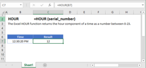 Excel HOUR Function - Calculate the hour of a time