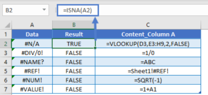 ISNA Excel - Test if cell value is #N/A