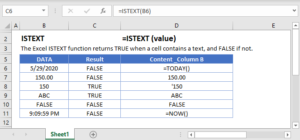 Excel ISTEXT Function - Test if cell is text