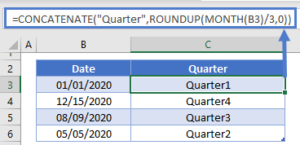 Calculate Quarter from a Date - Excel & Google Sheets - Automate Excel