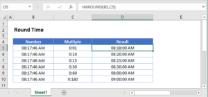 Round Time to Nearest 15 Minutes (or other multiple) - Excel & Google ...