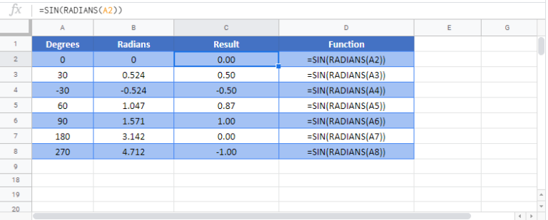Excel SIN Function - Calculate the Sine of an Angle