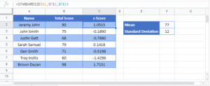 STANDARDIZE Function Examples in Excel & Google Sheets - Automate Excel