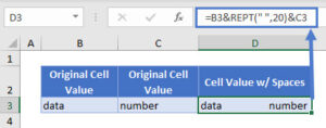 Add Spaces to a Cell Using REPT – Excel & Google Sheets - Automate Excel