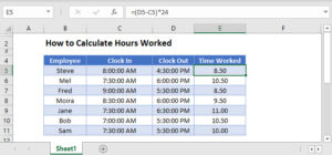 How to Calculate Hours Worked - Excel & Google Sheets - Automate Excel