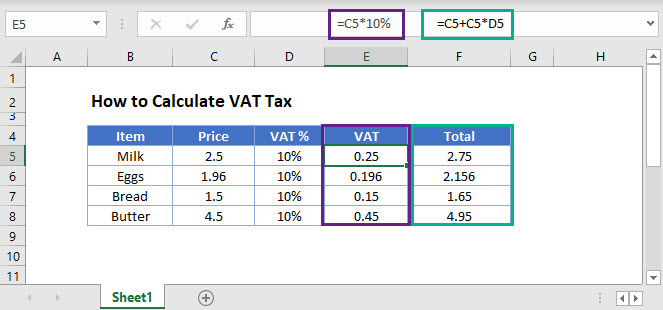 How to Calculate VAT Tax - Excel & Google Sheets - Automate Excel How to Calculate VAT Tax - Excel & Google Sheets - Automate Excel
