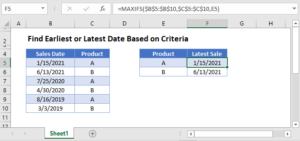 Find Earliest or Latest Date Based on Criteria - Excel & Google Sheets ...
