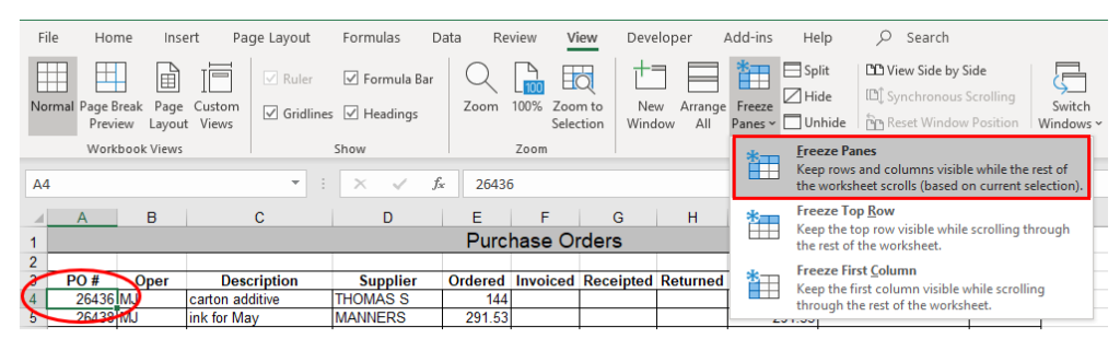 Lock the Top Row / Header When Scrolling in Excel & Google Sheets ...