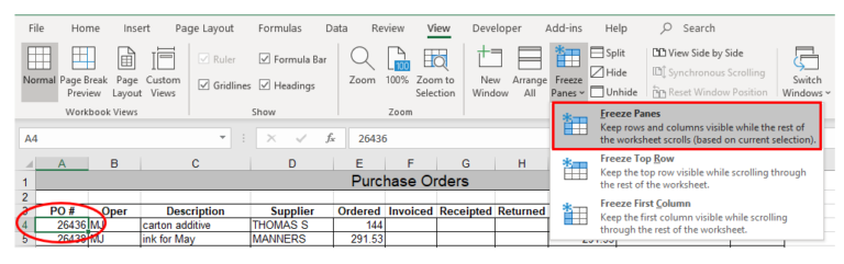 Lock the Top Row / Header When Scrolling in Excel & Google Sheets - Automate Excel