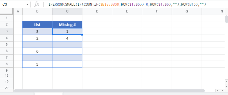 List Skipped Numbers in Sequence - Excel & Google Sheets - Automate Excel