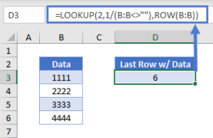 Lookup Last Value in Column or Row – Excel - Automate Excel
