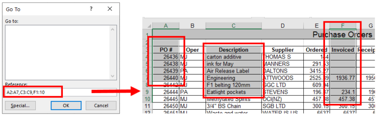 Select Non-Adjacent Cells / Columns in Excel & Google Sheets - Automate ...
