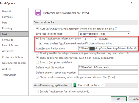 How to Set Up Autosave Location and Time in Excel - Automate Excel How to Set Up Autosave Location and Time in Excel - Automate Excel