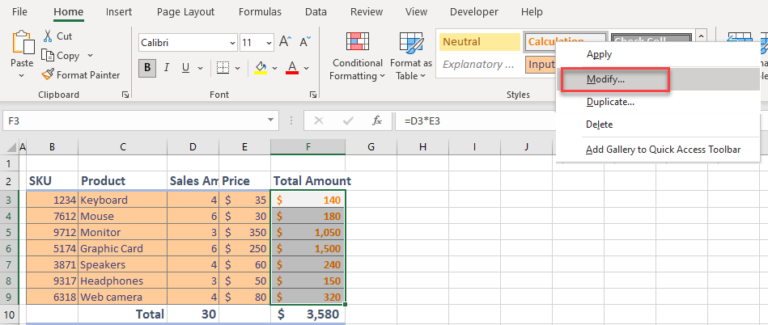 How to Apply Cell Styles (Total, Input, Title...) in Excel - Automate Excel