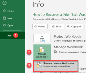 How to Recover a File That Was Not Saved in Excel - Automate Excel