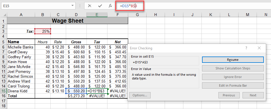 How to Use the Error Checking Command in Excel & Google Sheets ... How to Use the Error Checking Command in Excel & Google Sheets ...