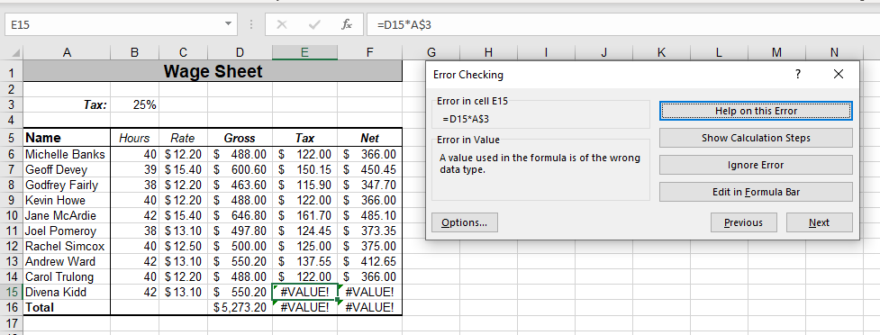 How to Use the Error Checking Command in Excel & Google Sheets ... How to Use the Error Checking Command in Excel & Google Sheets ...