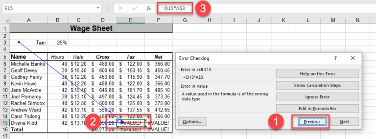 How to Use the Error Checking Command in Excel & Google Sheets ...