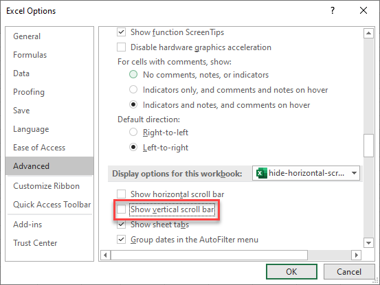 How to Hide Vertical and Horizontal Scroll Bars in Excel - Automate Excel How to Hide Vertical and Horizontal Scroll Bars in Excel - Automate Excel