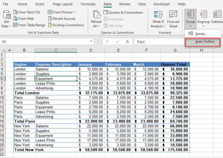 How to Create an Outline in Excel & Google Sheets - Automate Excel