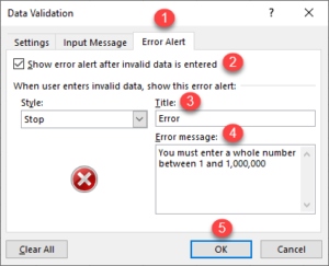 Enable Error Alert (Data Validation) in Excel & Google Sheets ...