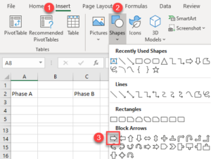 How to Insert a Shape in Excel & Google Sheets - Automate Excel