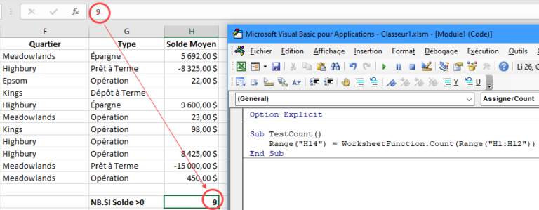Vba Fonction Nb En Vba Count Automate Excel 1209