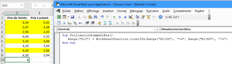VBA- Fonctions NB.SI et NB.SI.ENS - Automate Excel