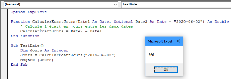 Fonction Vba Appel Valeur De Retour Et Paramètres Automate Excel