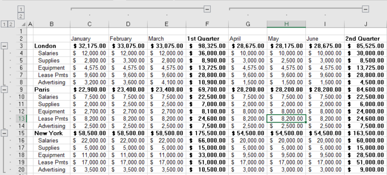 Create Auto Outline in Excel to Group Rows & Columns - Automate Excel