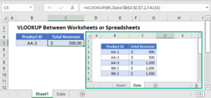 VLOOKUP Between Worksheets or Spreadsheets - Excel & Google Sheets ...