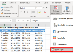 WENN-Formel - Zellenfarbe mit Bedingter Formatierung Festlegen - Excel ...