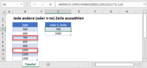 Jede zweite oder jede n-te Zeile auswählen - Excel & G-Sheets - Automate Excel