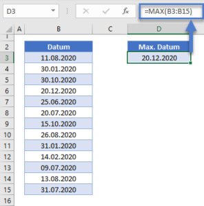 Max. Datum in Excel und Google Sheets - Automate Excel