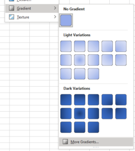 Add Gradient Fill to Shapes / Cells in Excel & Google Sheets - Automate ...