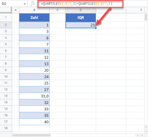 Interquartilbereich (IQR) berechnen - Excel & Google Sheets - Automate Excel