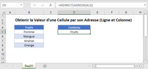 Obtenir la Valeur d'une Cellule par son Adresse (Ligne et Colonne) - Excel et Google Sheets ...