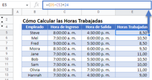 Cómo Calcular las Horas Trabajadas - Excel y Google Sheets - Automate Excel